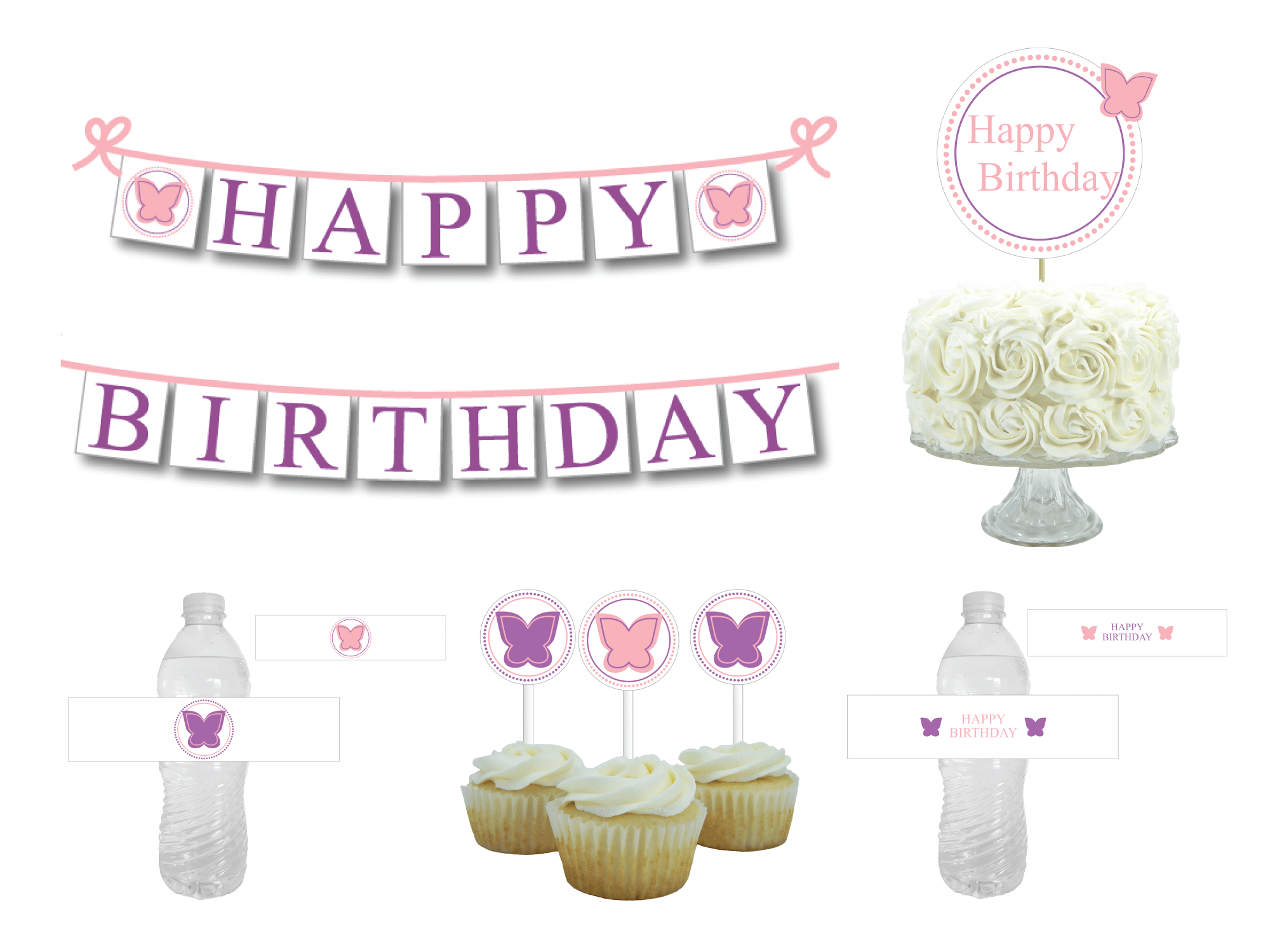 Printable Birthday Bundles - DIY Birthday Party Decoration Kits ...
