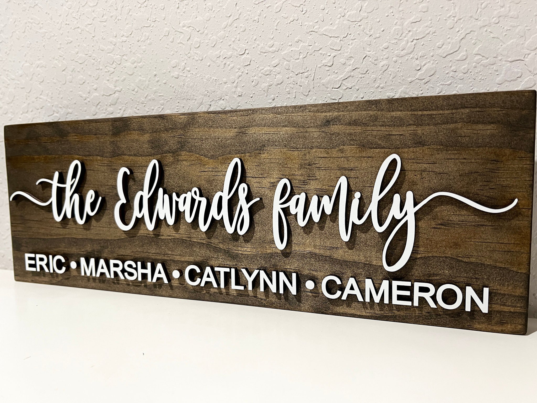 Personalized Family Last Name Sign - Kids Names - Mom & Dad ...