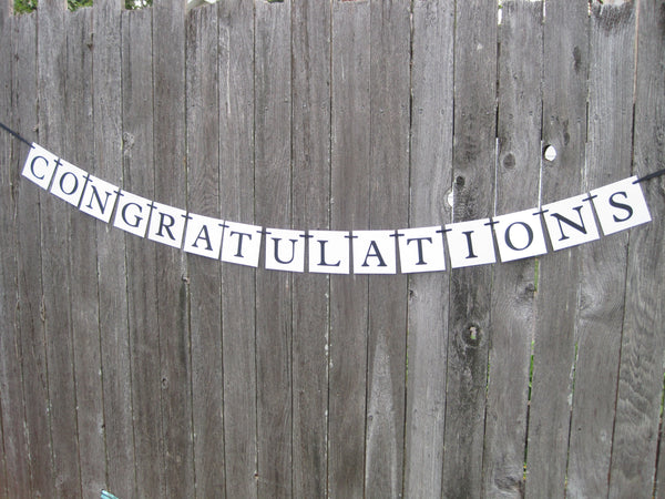 Printable Congratulations Banner - DIY Graduation Party Decoration ...