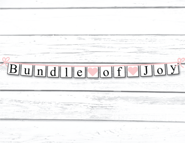 Bundle of Joy Printable Banner - Girls Baby Shower Decoration ...