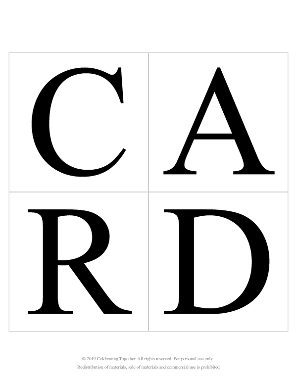 Printable Cards Banner - DIY Baby Shower And Bridal Shower Decorations ...