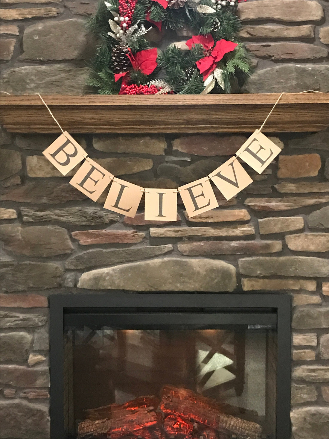 Rustic Believe Banner - Country Farmhouse Holiday Decor - Christmas ...