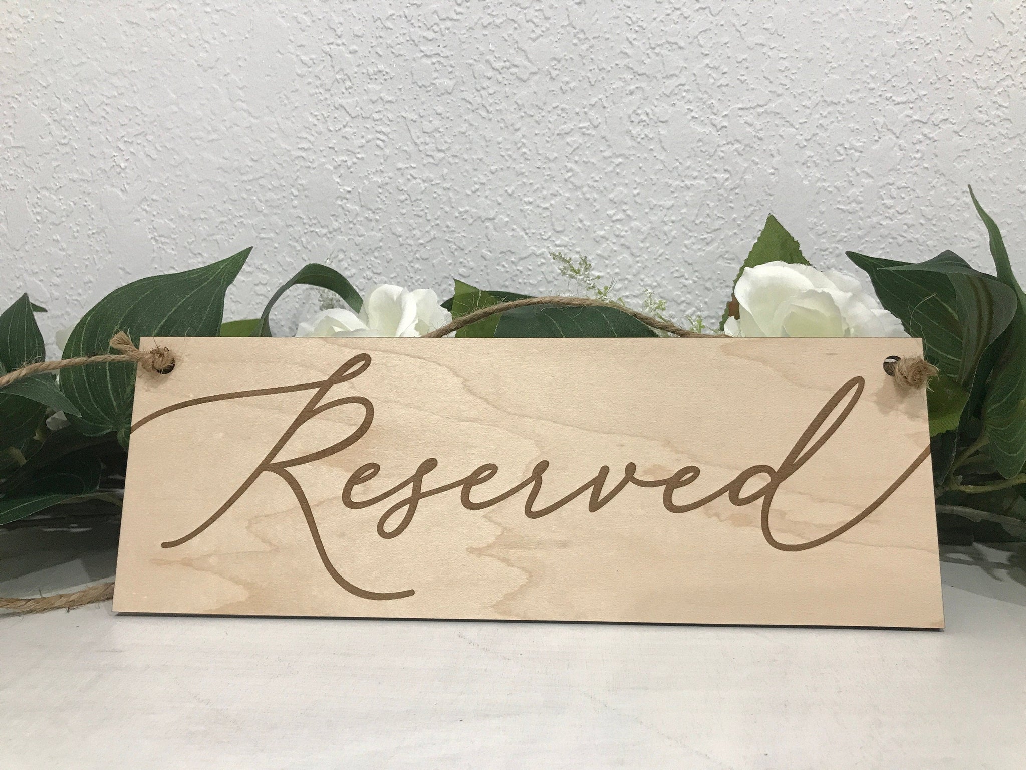 Wedding Reserved Sign - Laser Engraved Church Pew Reserved Signs ...