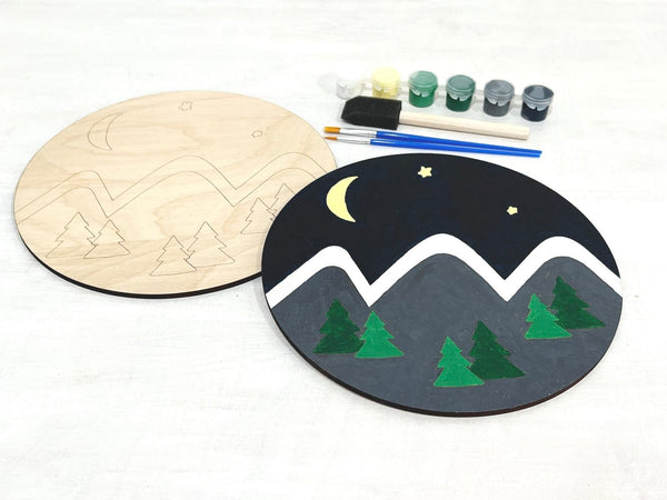 Night Sky Mountain Range Sign Kit - DIY Paint By Numbers For Adults ...