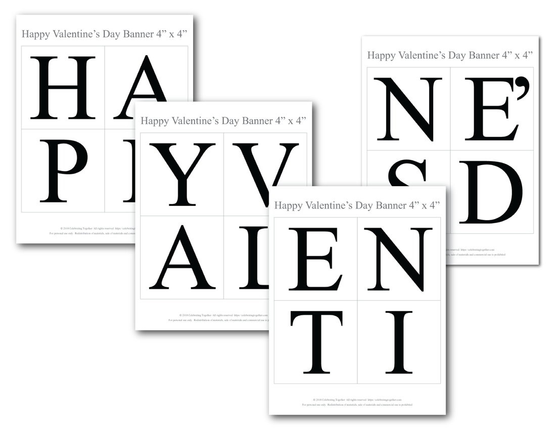 Printable Happy Valentine's Day Banner - DIY Valentine's Day Decor ...