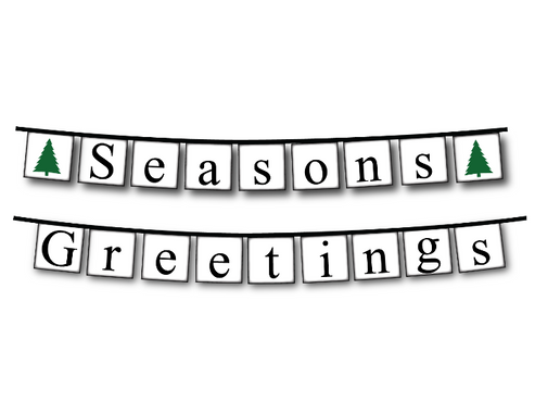 Printable Seasons Greetings Banner - DIY Holiday Decor Templates ...